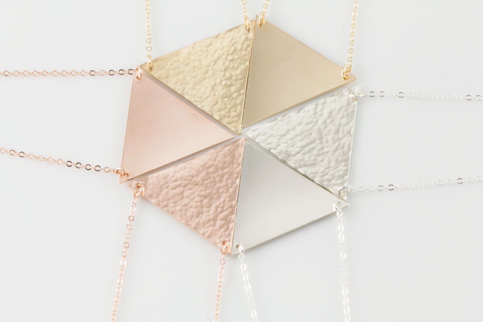 Large Triangle Necklace in 14K Gold Filled Sterling Silver | Etsy