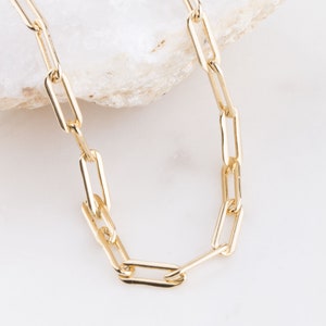 Thick Paper Clip Necklace, Rectangle Link Necklace, Large Link Necklace, Statement Necklace ...