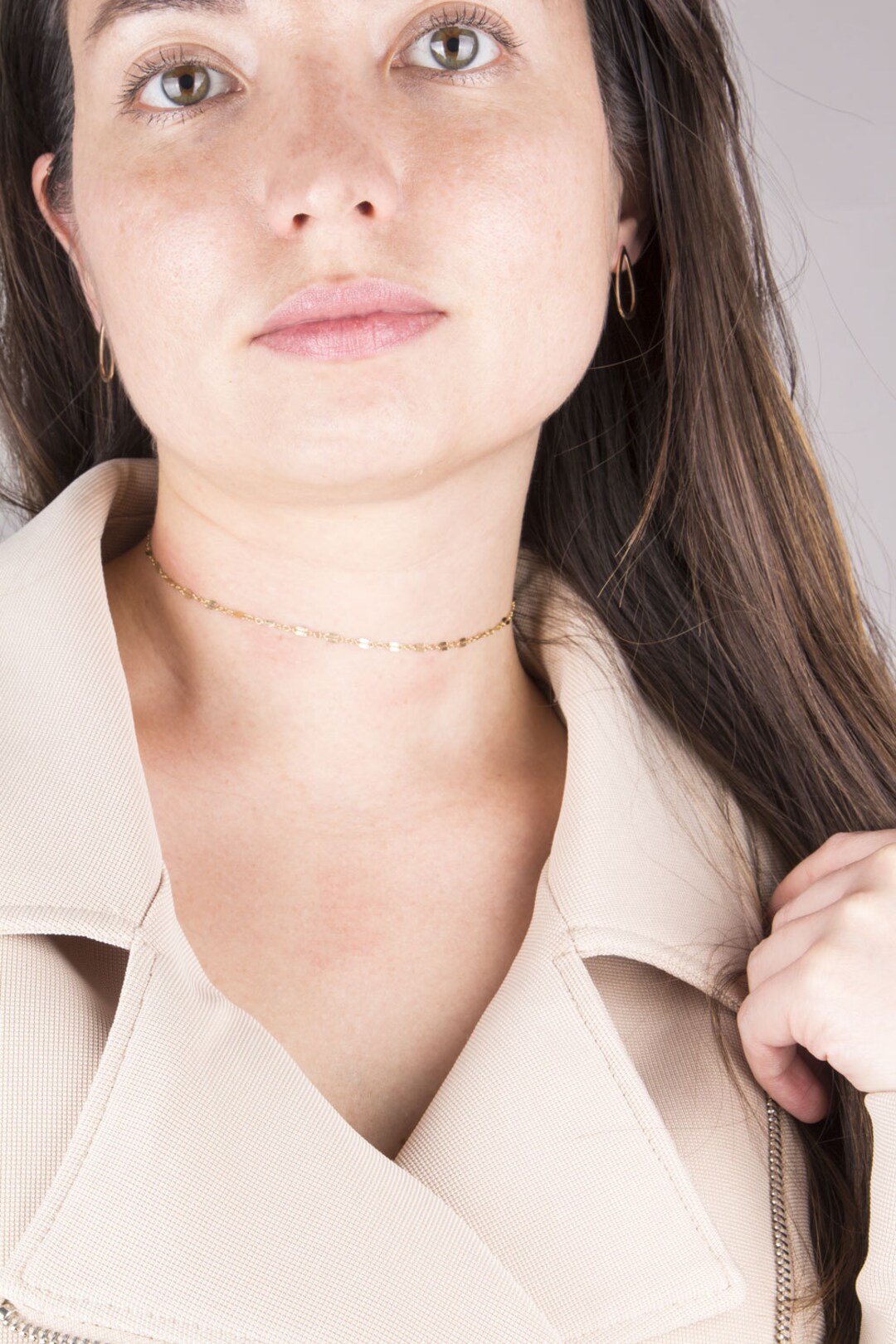 Lace Chain Choker, Double Bar Choker, Gold Choker, Dainty Choker, Lace ...