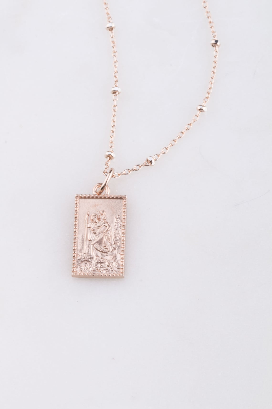 Saint Christopher Rose Gold Plated Over Sterling Silver | Etsy