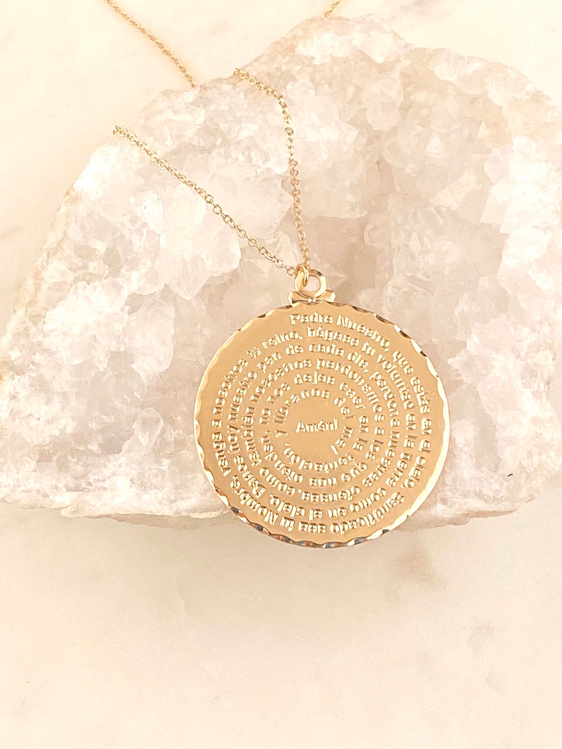 Spanish Prayer Necklace the Lord's Prayer Pendant Padre - Etsy