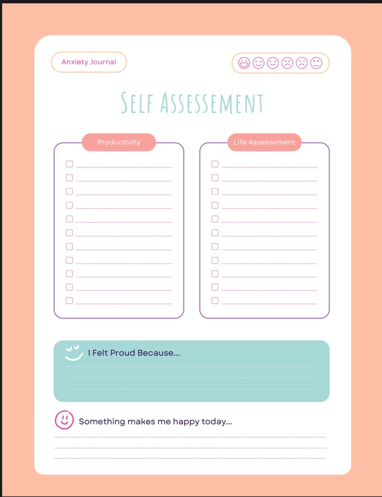 Anxiety Digital Journal - Etsy