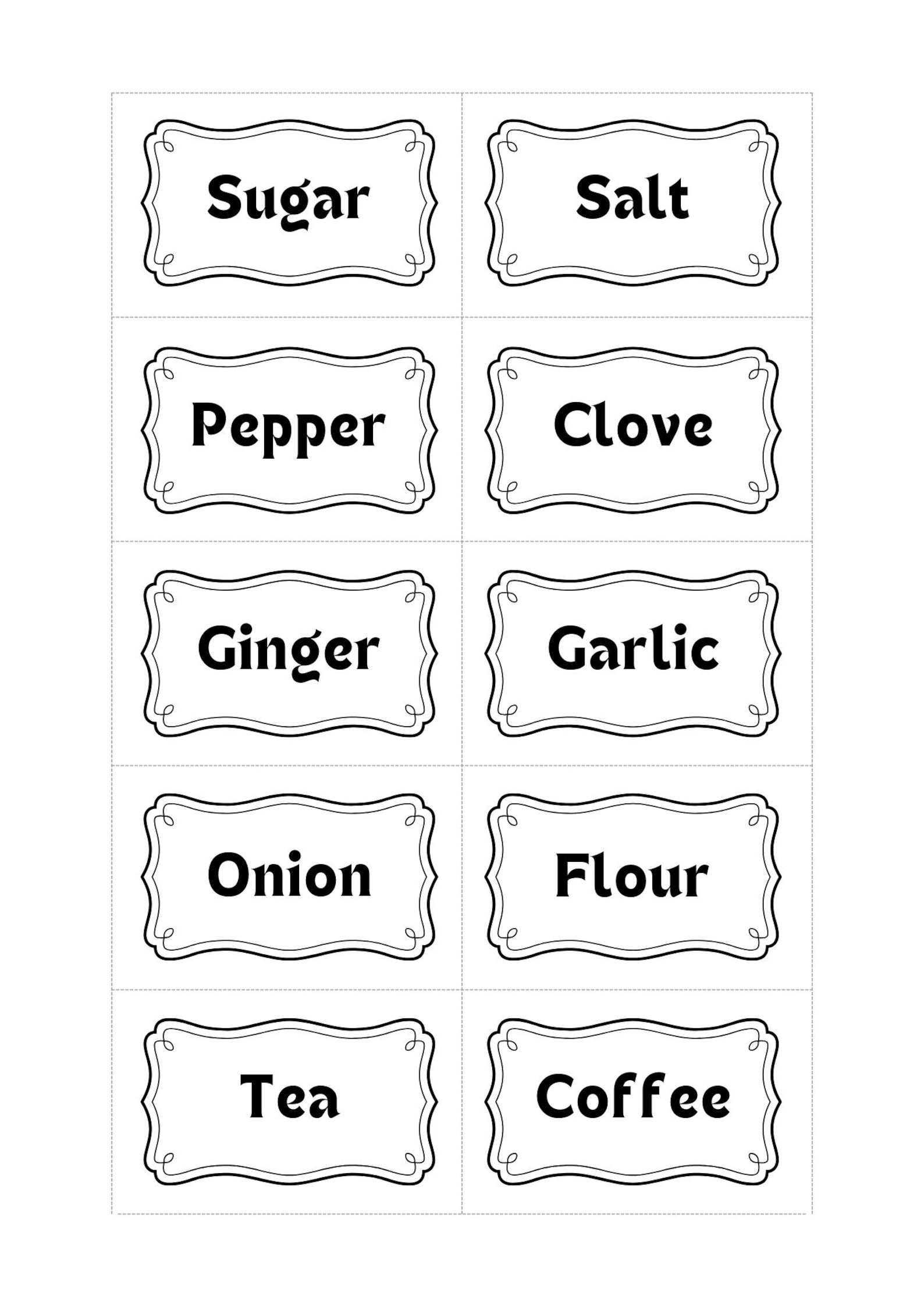 Kitchen Food Labels - Etsy