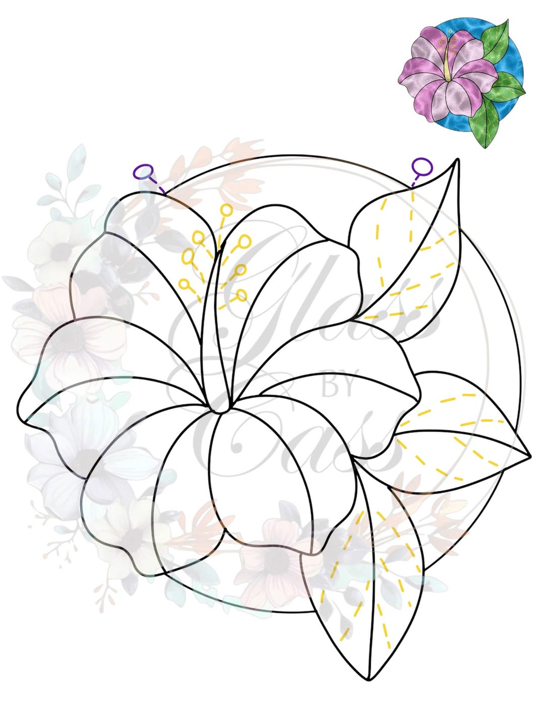 Stained Glass Pattern Hibiscus Suncatcher Fully Tested and No Ring Saw ...