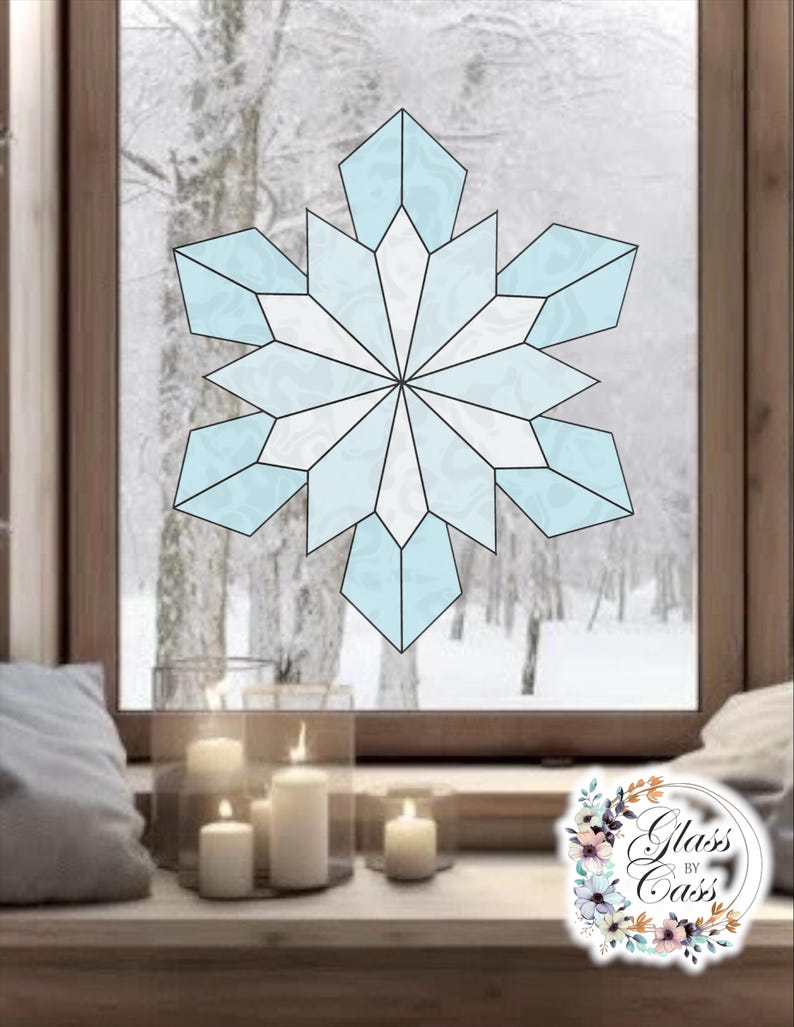 Snowflakes Stained Glass Suncatcher Pattern Includes 4 Sizes(pdf & JPEG ...
