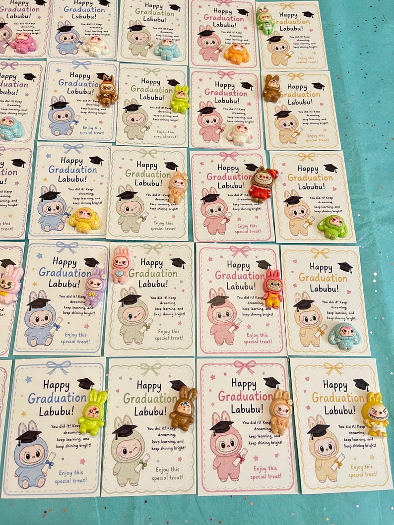Labubu Inspired Graduation Party Favors, Kawaii Character Treat Bags ...