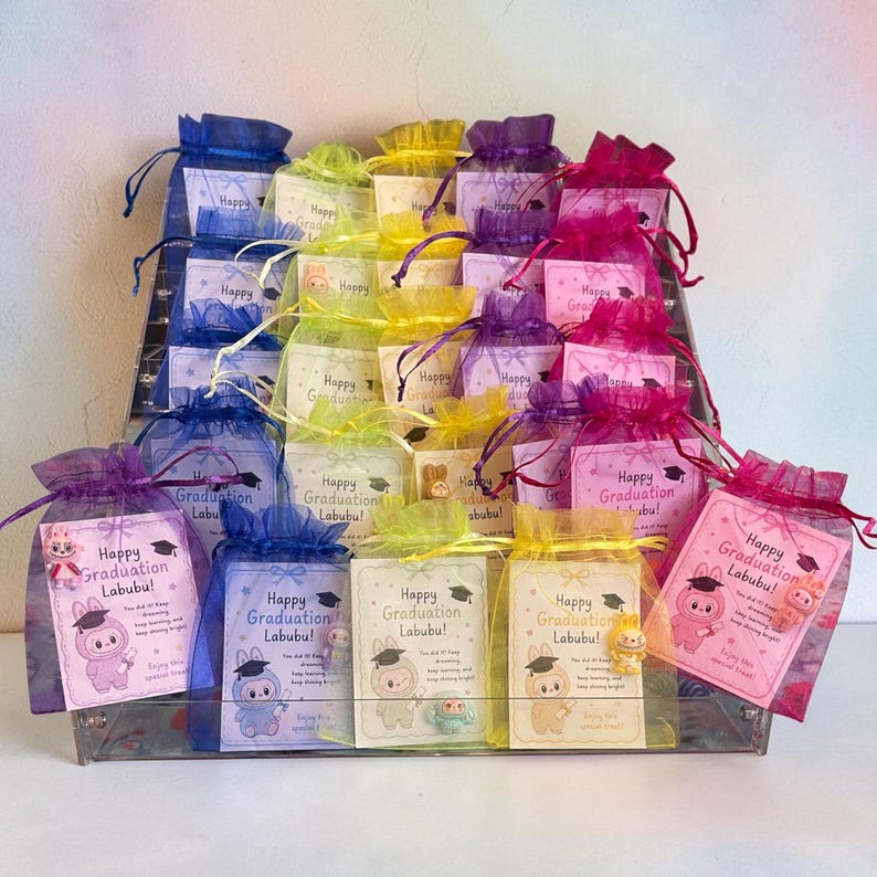 Labubu Inspired Graduation Party Favors, Kawaii Character Treat Bags ...