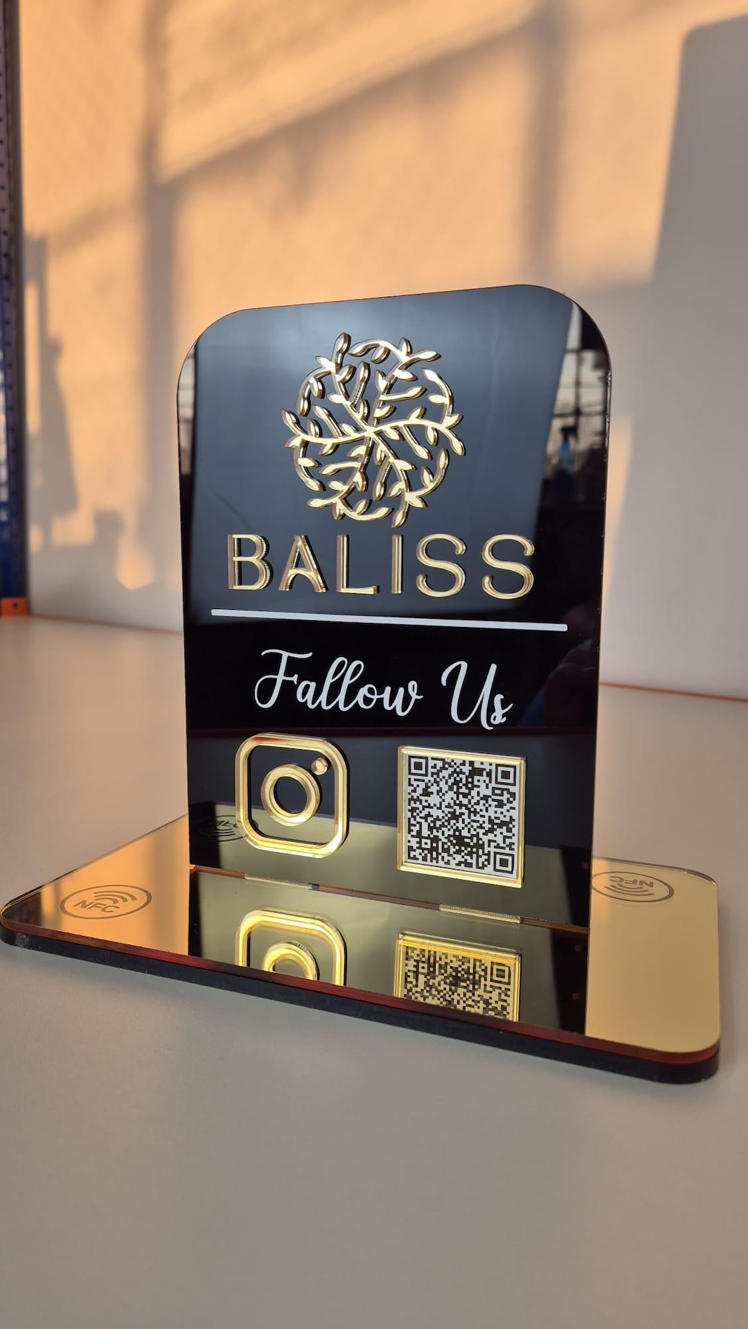 Acrylic Business Sign With QR Code & NFC | Personalized Contactless ...