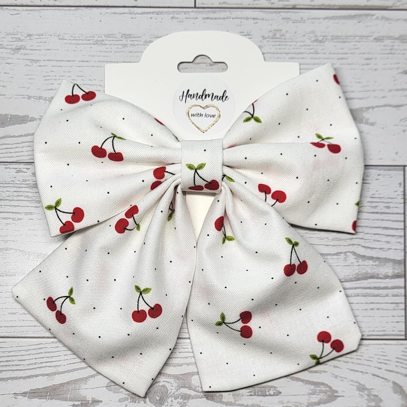 Cherry Hair Bow - Etsy