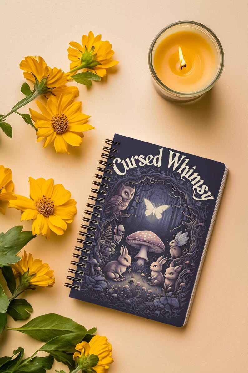Journal Cursed Whimsy Gothic Woodland Journal Spiral Notebook With ...