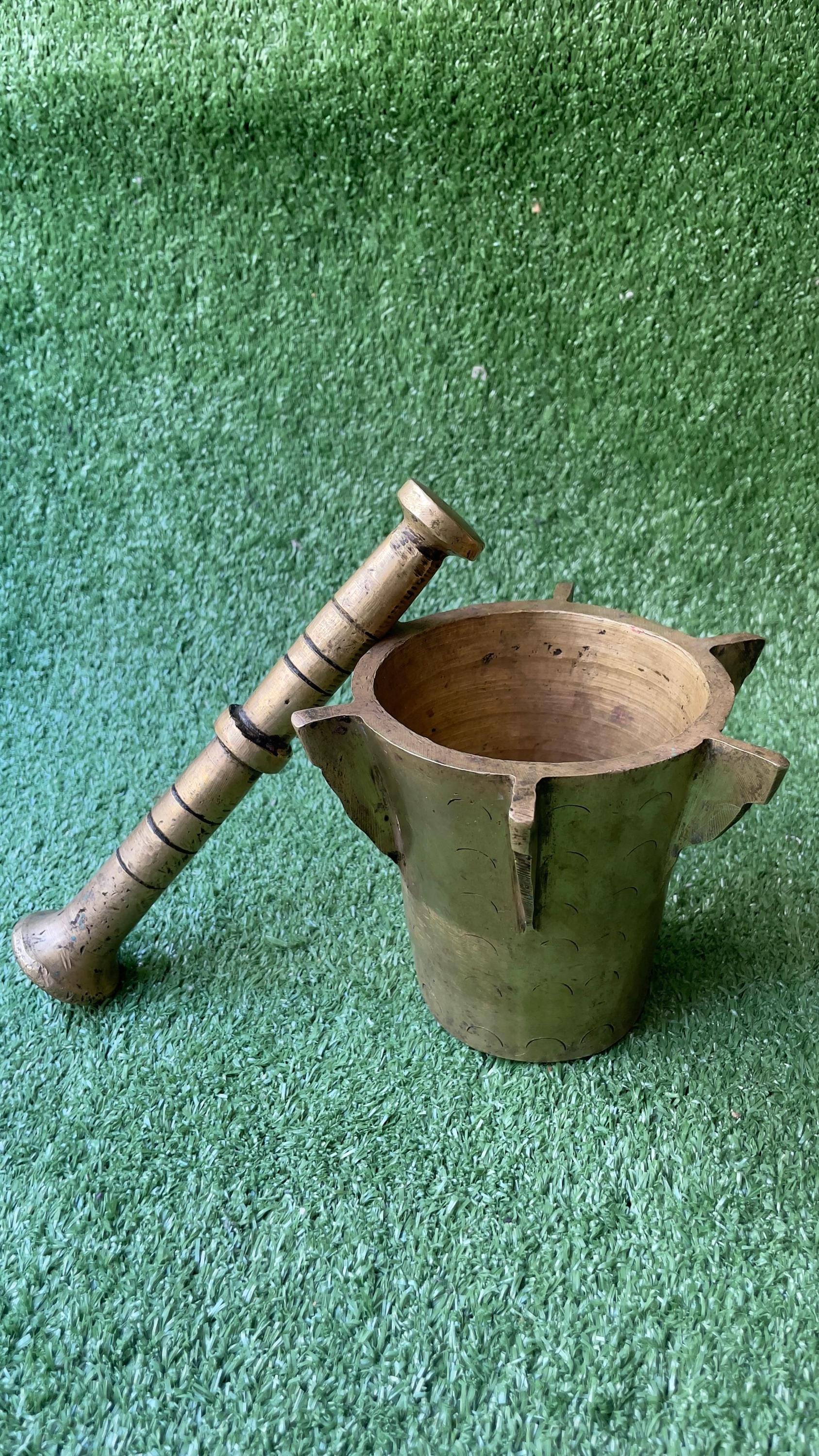 20th-century Moroccan Brass Mortar and Pestle – 15/20 Cm – Vintage ...