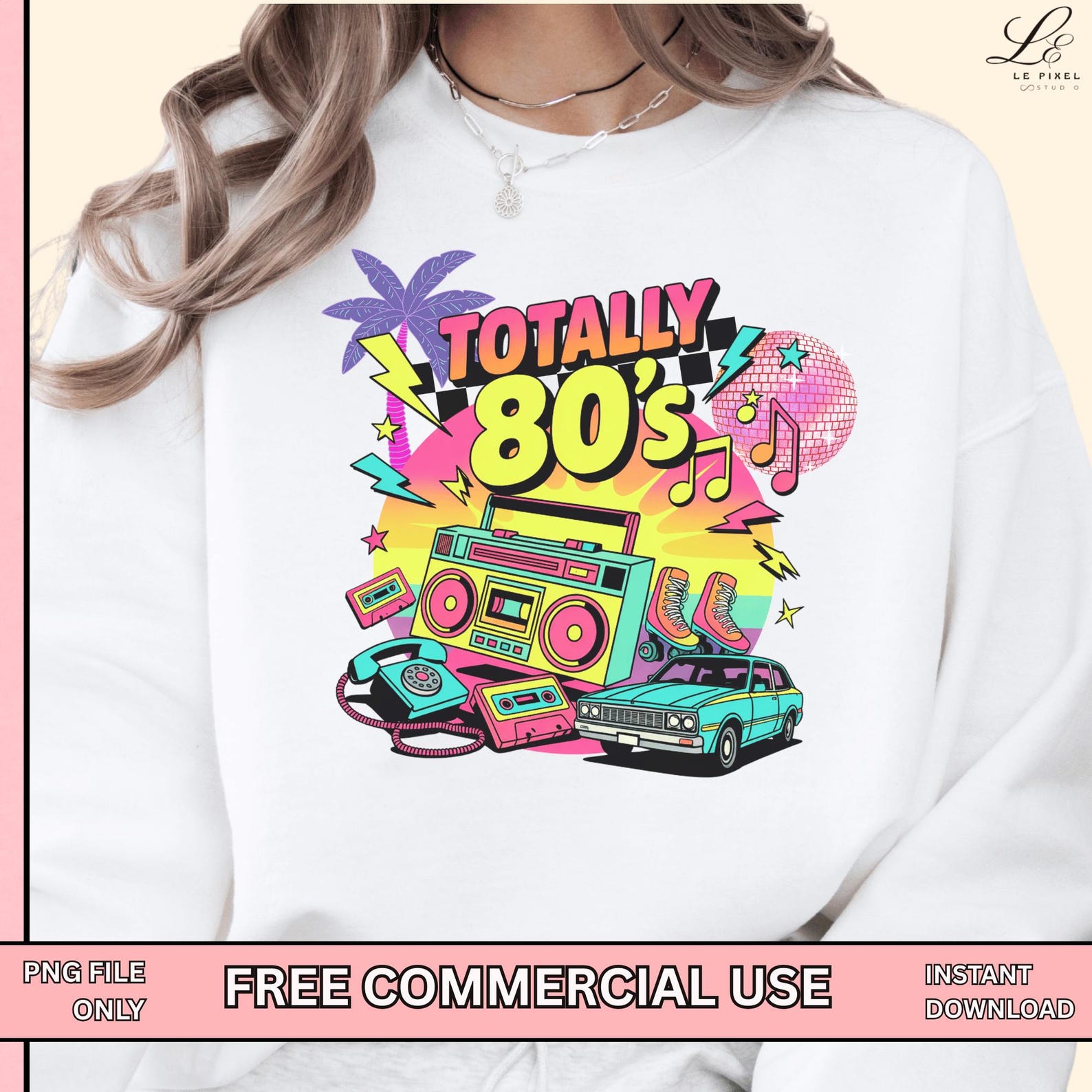 Totally 80s PNG, Retro 80s Graphic, Vaporwave PNG, Vintage 1980s ...
