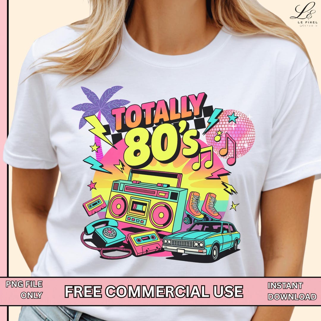 Totally 80s PNG, Retro 80s Graphic, Vaporwave PNG, Vintage 1980s ...