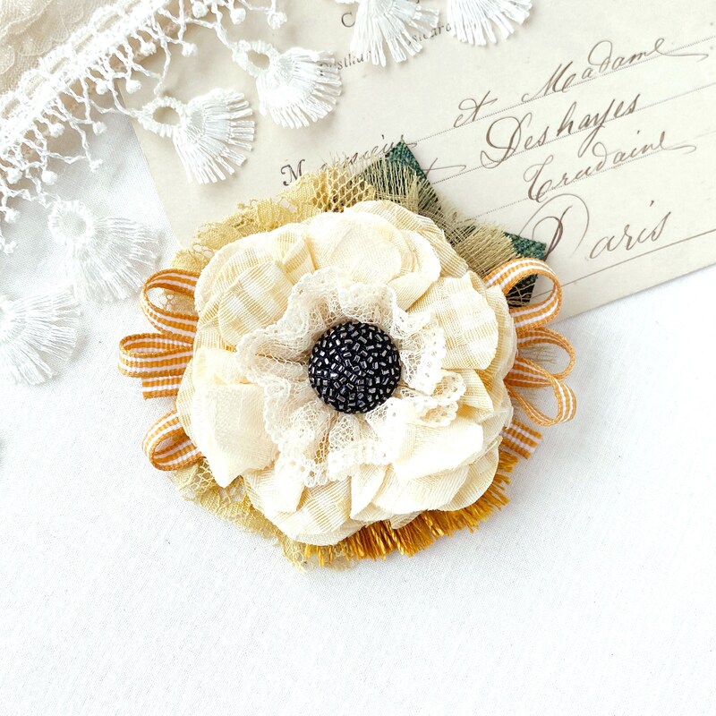 Fabric Flower Pin - Etsy