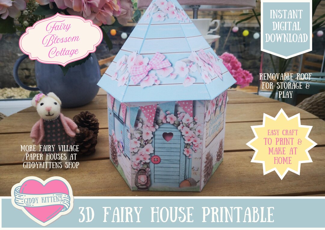 Fairy House Printable Paper Craft Kit - Etsy