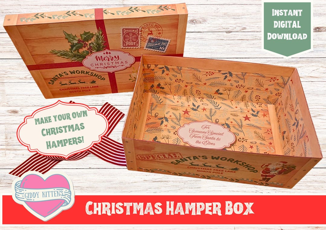 Christmas Hamper Box Printable - Etsy