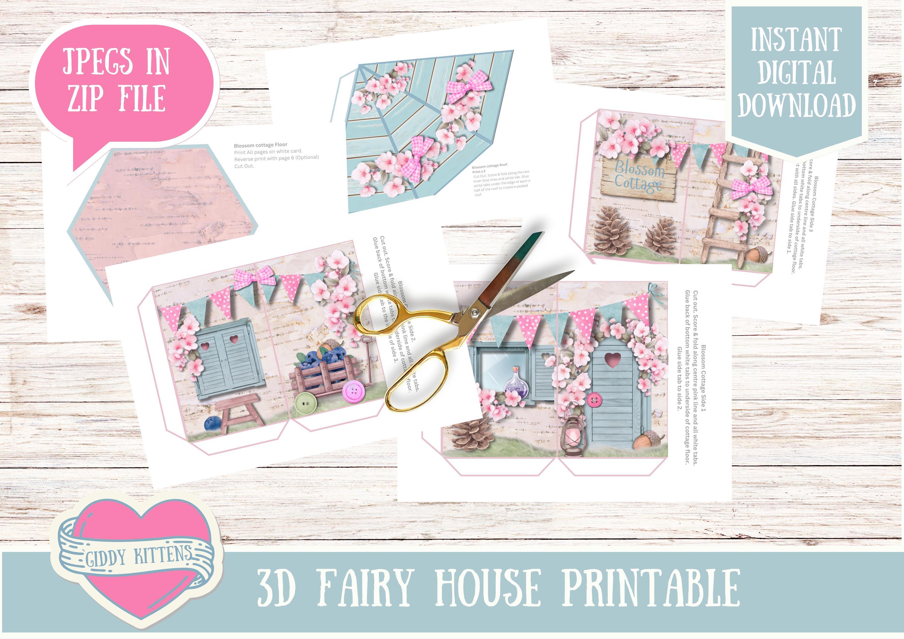 Fairy House Printable Paper Craft Kit - Etsy