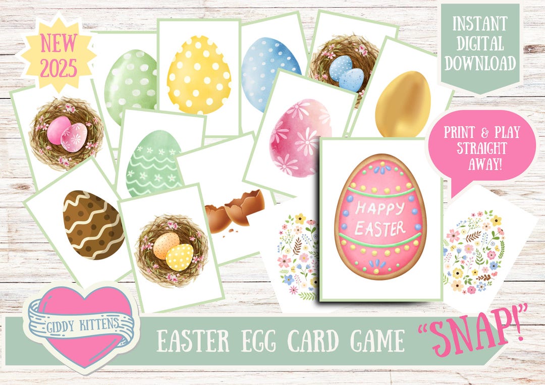 Printable Easter Egg Card Game for Easter Party Fun and Games. Great ...