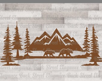 Mountain Scene Decal - Etsy