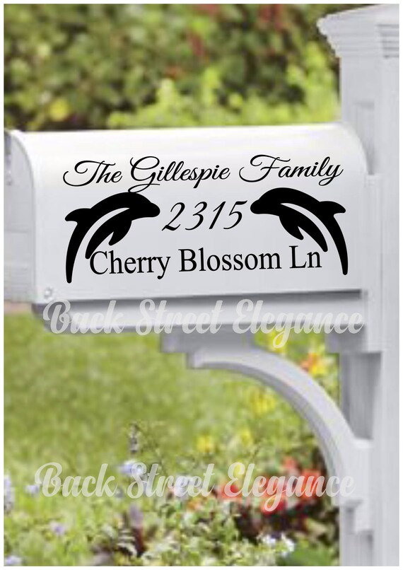 Dolphin Mailbox Decal Address Decal Personalized Mailbox | Etsy