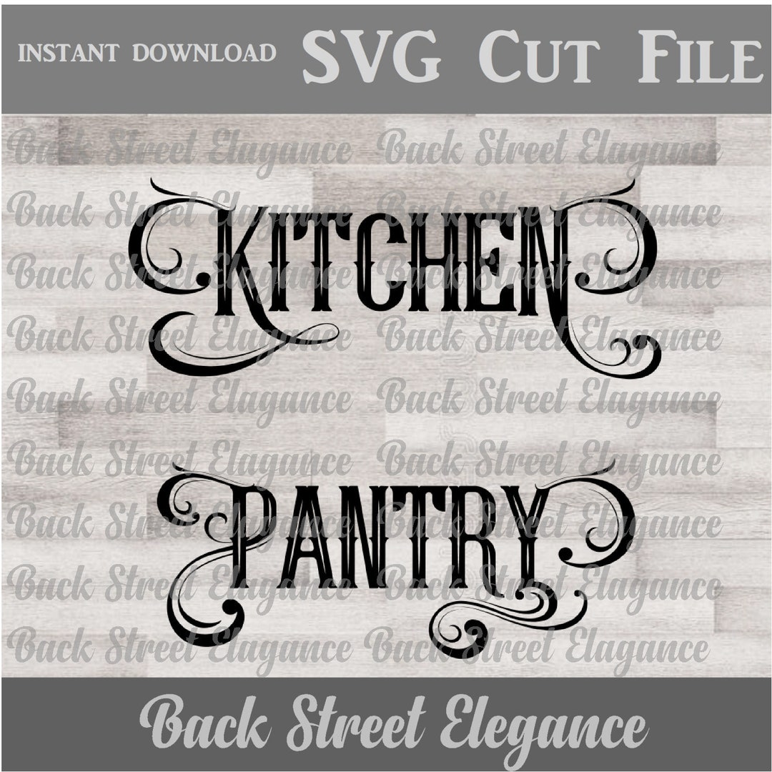 Kitchen Pantry SVG Cut File Farmhouse Style Wood Sign SVG Stencil - Etsy