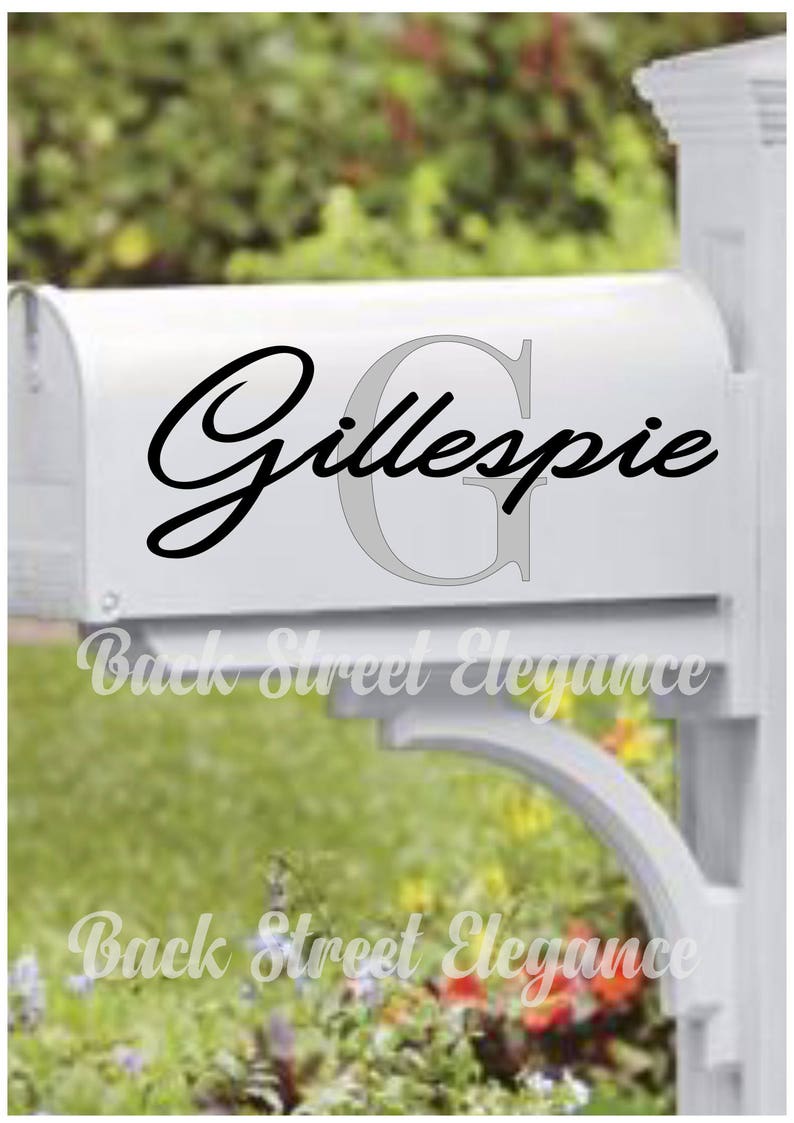 Monogram and Name Mailbox Decals Vinyl Mailbox Decal - Etsy