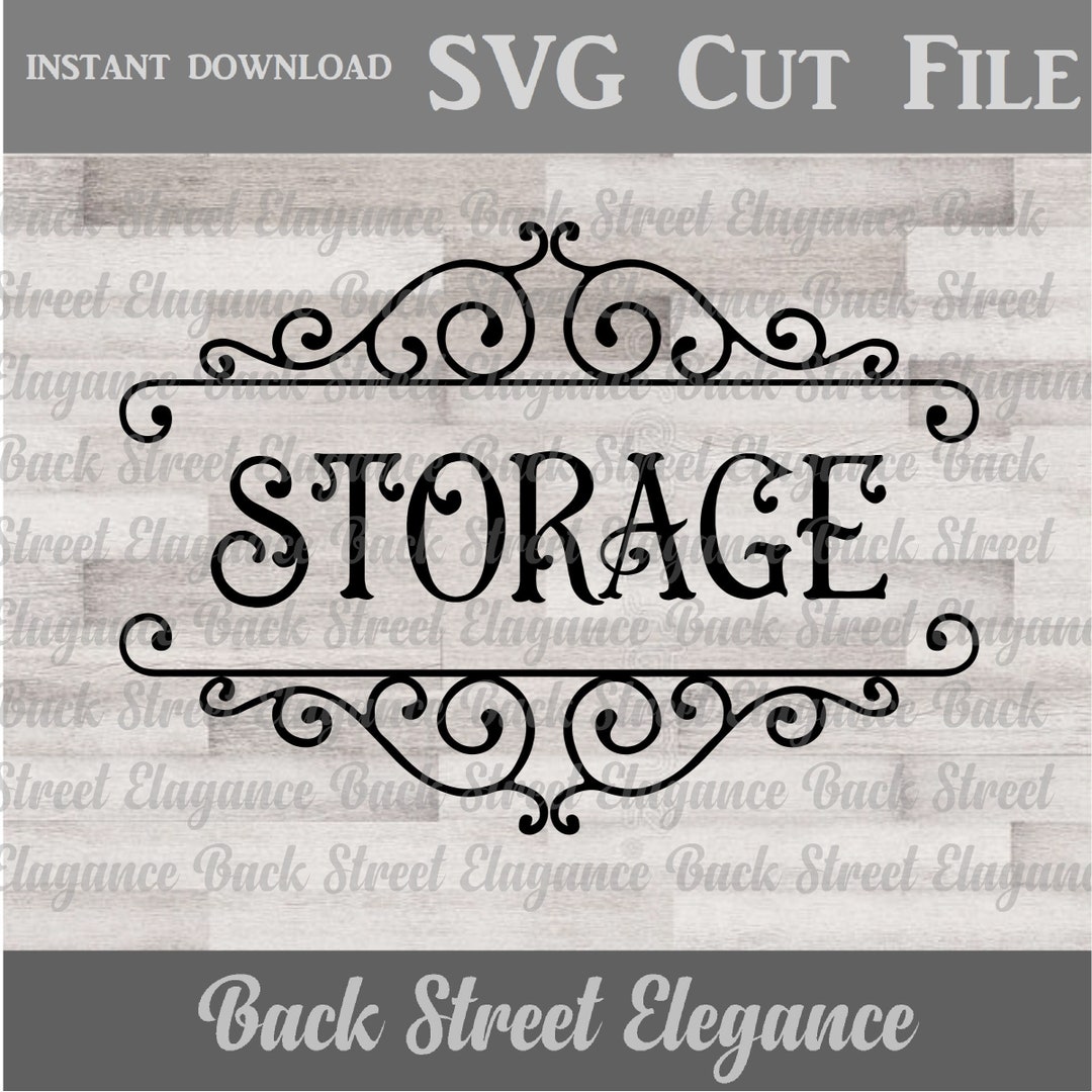 Storage SVG Vintage Style Storage Cut File Storage Room Wood Sign Vinyl ...