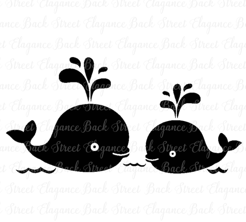 Whales SVG Kids Bathroom Wall Decal SVG Nursery Wall Art - Etsy