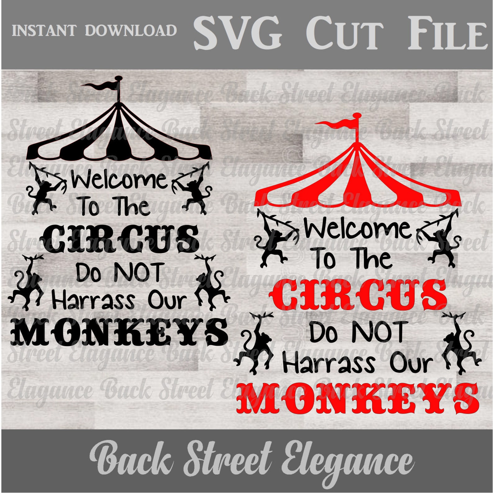 Welcome to the Circus SVG Cut File Circus Monkeys Circus - Etsy Australia
