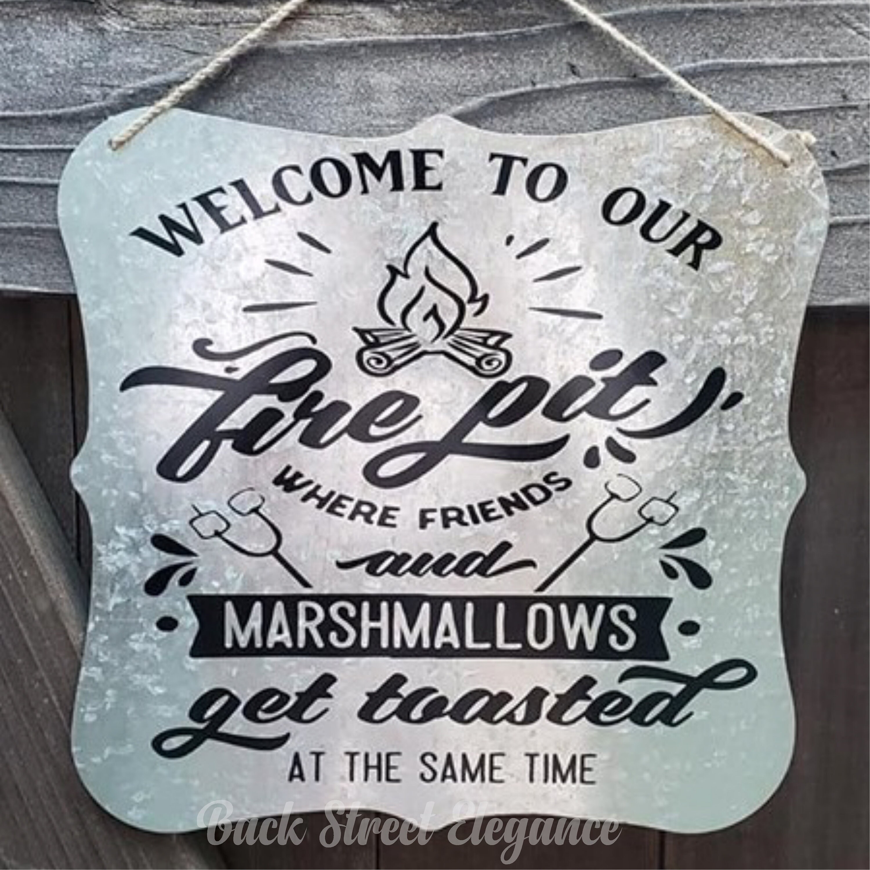 Fire Pit Welcome Sign Welcome to Our Fire Pit Tin Sign - Etsy