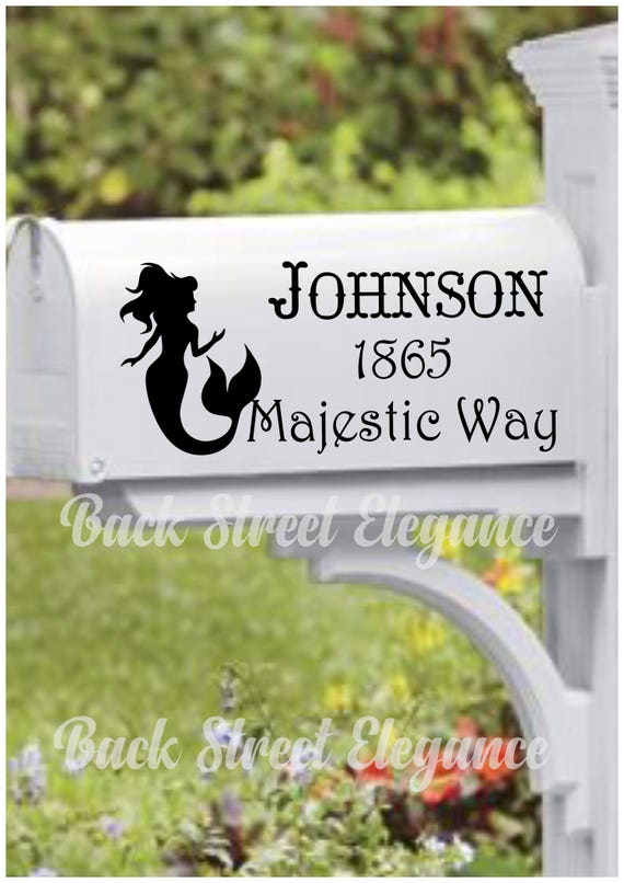 Mermaid Mailbox Decal Set of 3 Mailbox Decals Vinyl Decal | Etsy