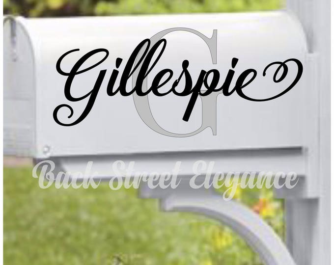 Monogram and Name Mailbox Decals Vinyl Mailbox Decal Address Decal ...