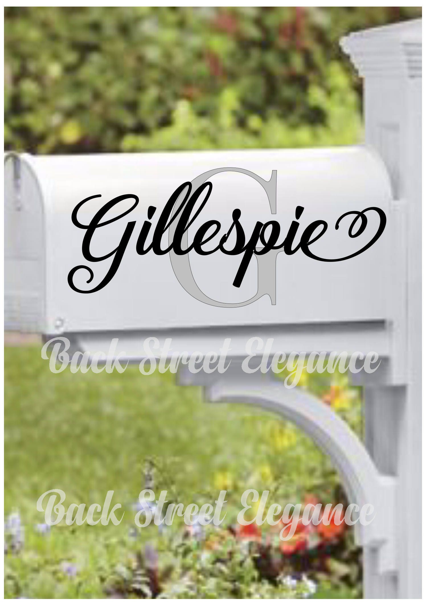 Monogram and Name Mailbox Decals Vinyl Mailbox Decal | Etsy