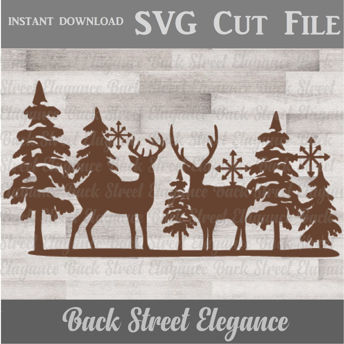 Winter Scenes Deer Stencil