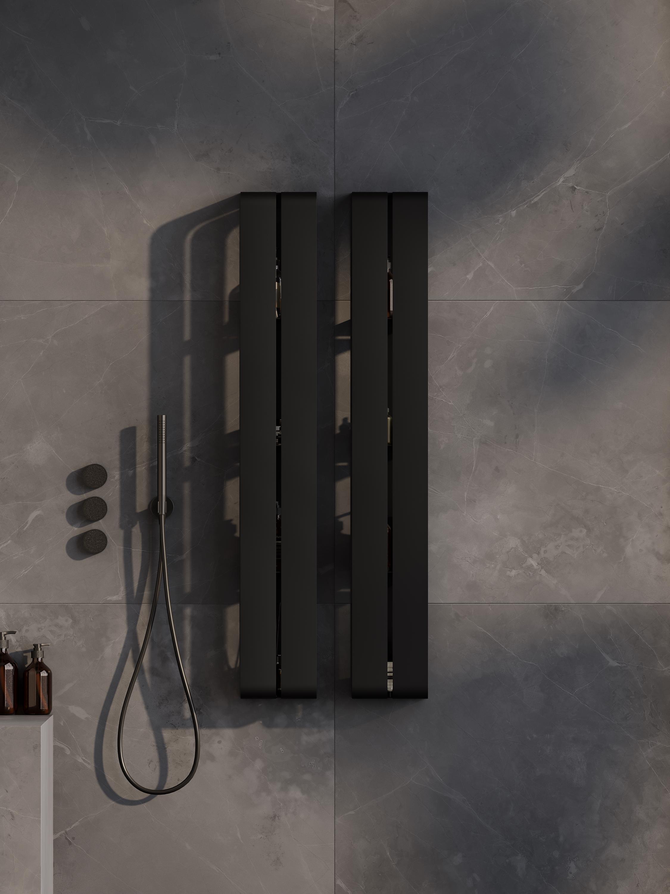 Wall-mounted Vertical Shower Shelf | Modern Powder-coated Steel ...