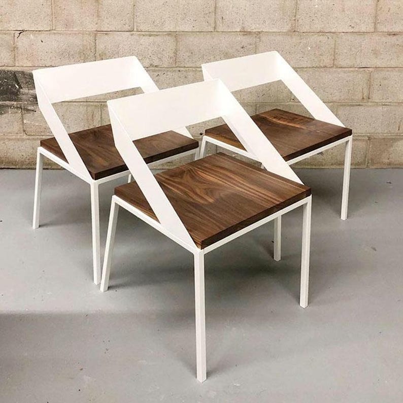Loft-style Pony Chair With Walnut Seat and Metal Frame – Customizable ...