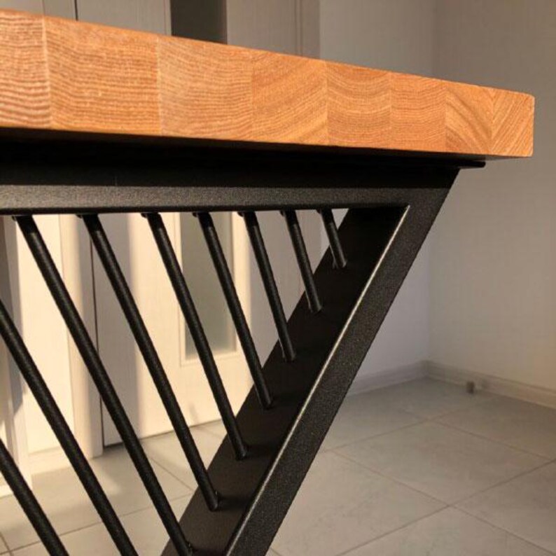 Designer Metal Table Leg – Modern X-shape With Rods – Industrial Black ...