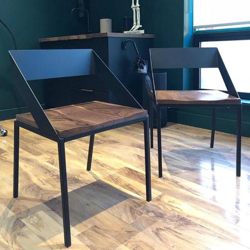 Loft-style Pony Chair With Walnut Seat and Metal Frame – Customizable ...