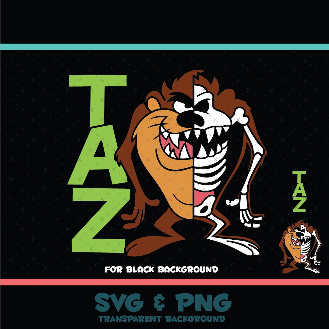 TAZ - SVG and PNG Files - for Black Surface - Etsy