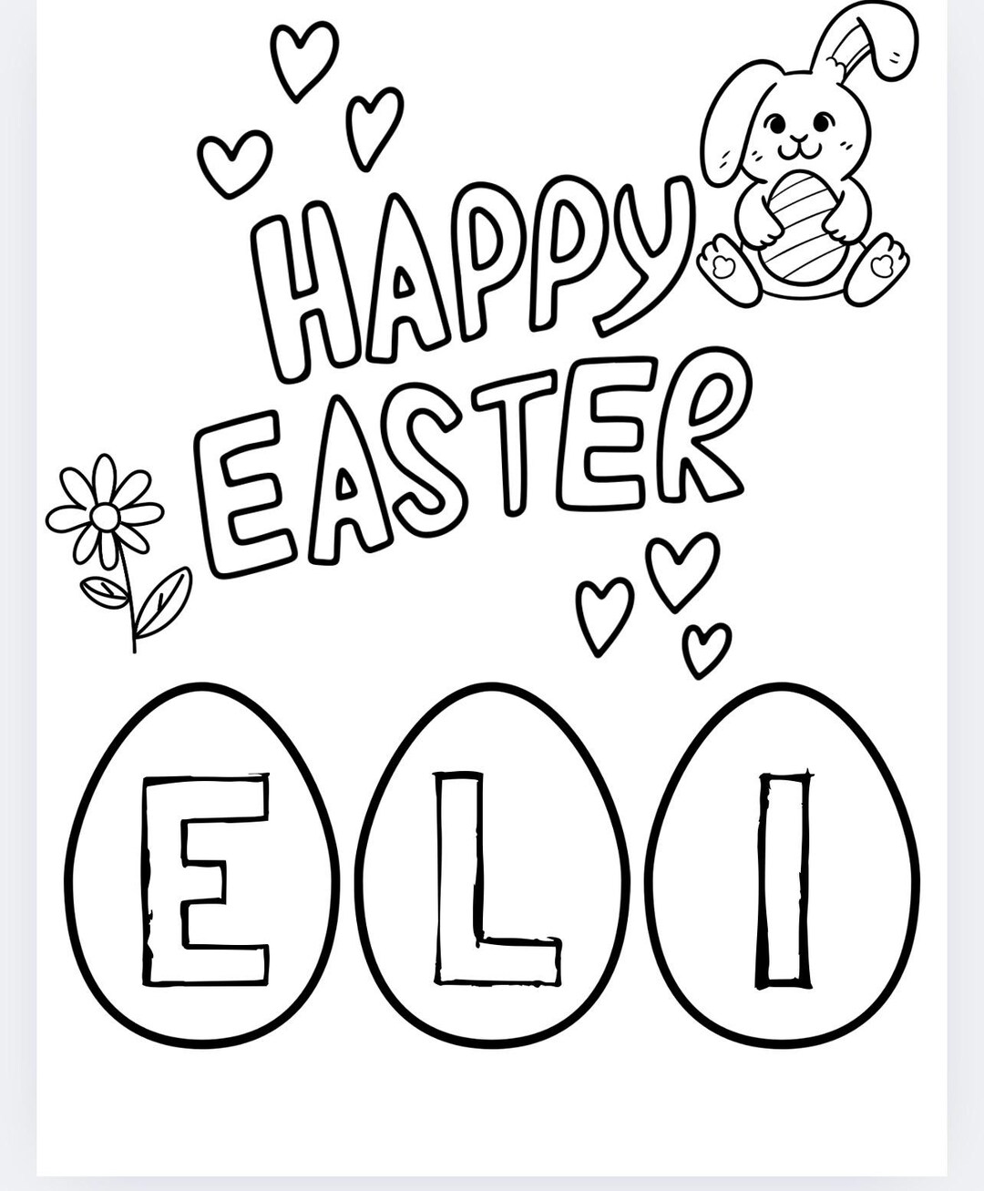 PERSONALIZED Easter Coloring Sheet - Etsy