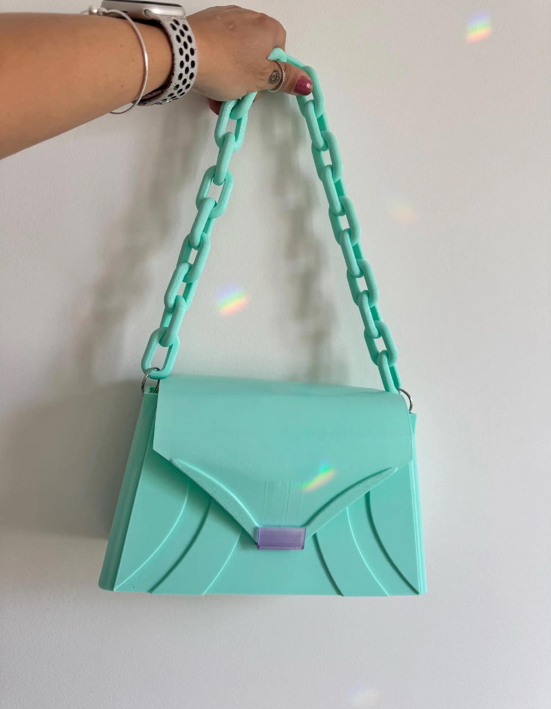 3D Printable Art Deco Purse STL | Geometric Chain Handbag (digital ...