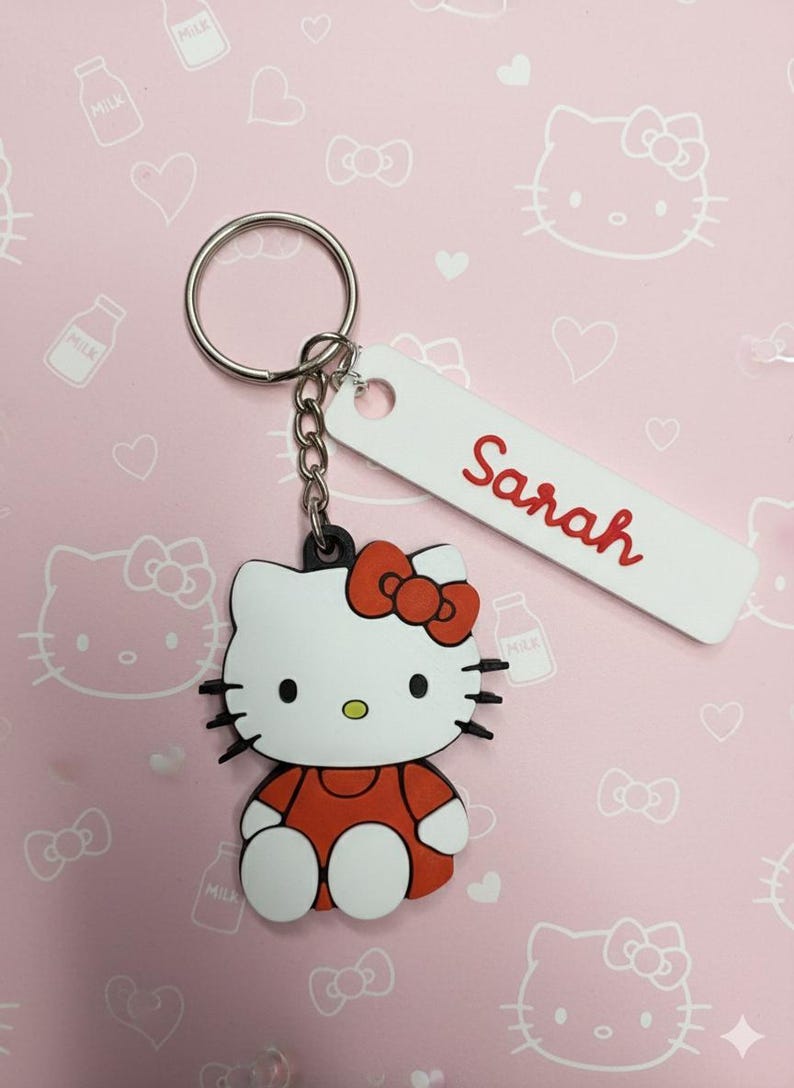 Custom Hello Kitty Sanrio Keychain With Name: Hello-kitty, Chococat ...
