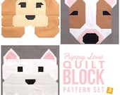 Set of 3 Dog Puppy Quilt Block Patterns: Cocker Spaniel West - Etsy