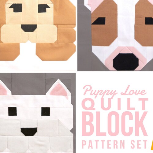 Set of 3 Dog Puppy Quilt Block Patterns: Cocker Spaniel West - Etsy