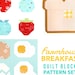 Farmhouse Breakfast Quilt Block Pattern Set: Toast Eggs and - Etsy