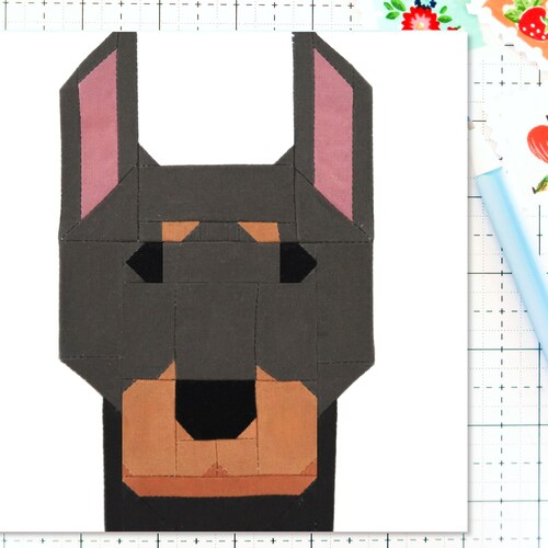 Doberman Pinscher Dog Puppy Quilt Block PDF Pattern Includes - Etsy