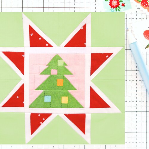 Christmas Star PDF Pieced Quilt Block Pattern - Etsy