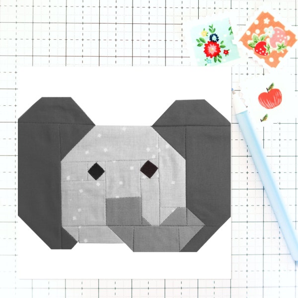 Elephant Quilt Block - Etsy