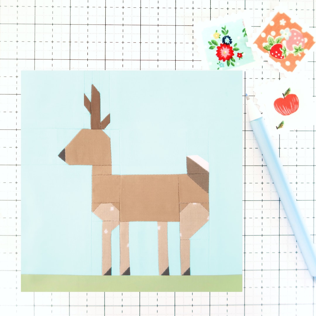 Deer Woodland Forest Quilt Block PDF Pattern - Includes Instructions ...