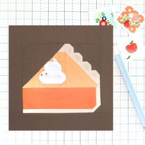 Slice of Homemade Pumpkin Pie Quilt Block PDF Pattern - Includes ...